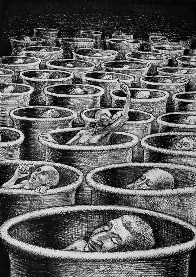 People Sleeping in the Matrix Stock Illustration - Illustration of ...