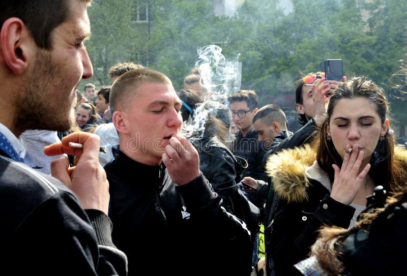 People Smoke Marijuana on 20th of April 2019 in Sofia, Bulgaria ...