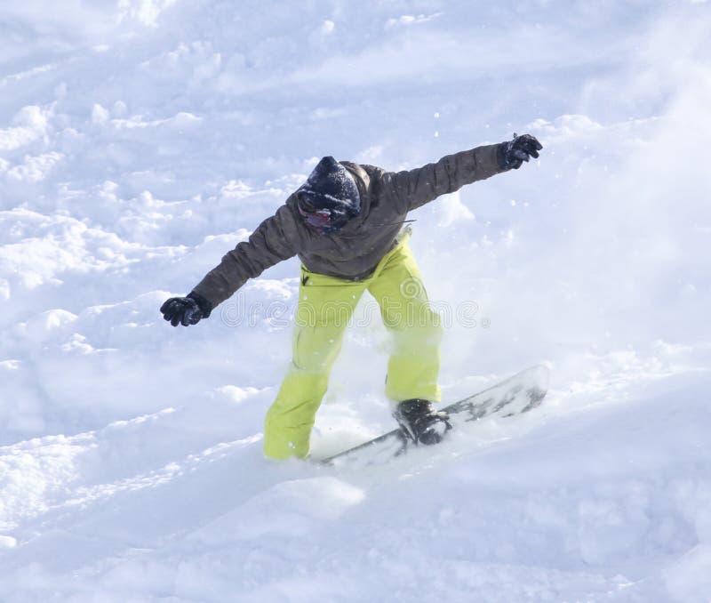 People Snowboarding on the Snow in the Winter Stock Image - Image of ...