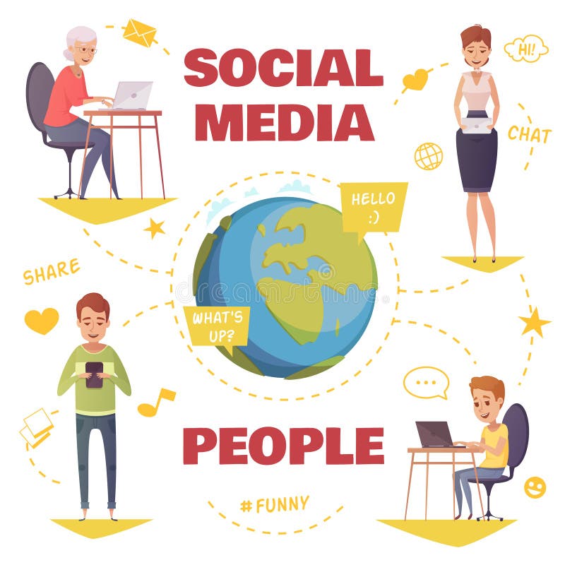 People in Social Media Design Concept Stock Vector - Illustration of ...