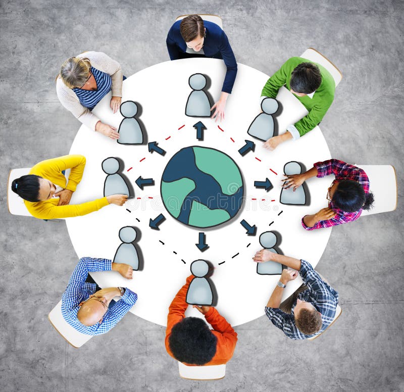 People Social Networking and Computer Network Concept Stock Photo ...