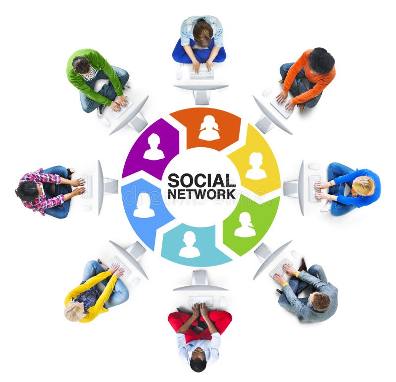 People Social Networking and Computer Network Concepts Stock Image ...