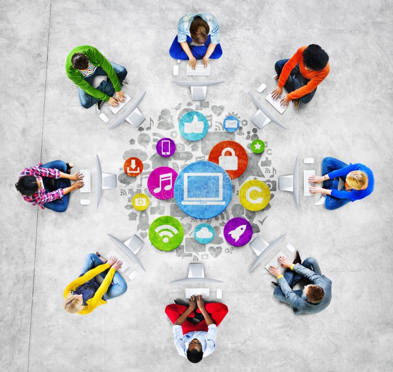 People Social Networking and Textured Effect Stock Image - Image of ...