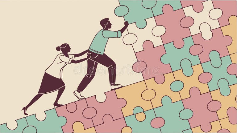 People Solving Puzzle Climb, Teamwork Challenge and Collaborative ...