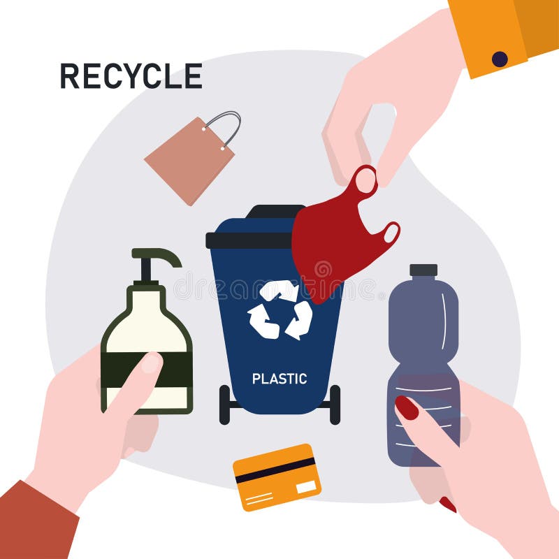 People Sorting Different Types of Garbage for Reuse. Human Hands ...