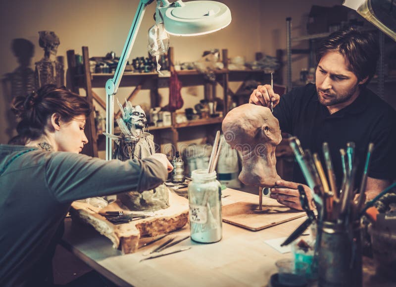 People in a Special Fx Workshop Stock Image - Image of effects, mask ...