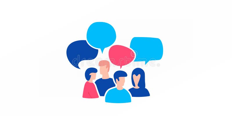People with Speech Bubbles Over Them Illustration Stock Vector ...