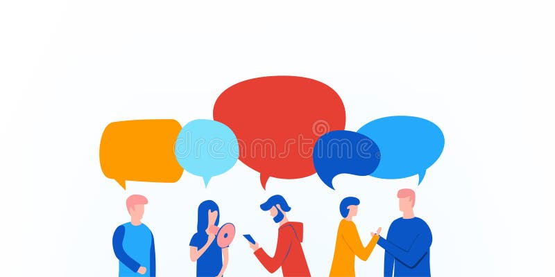 People with Speech Bubbles Over Them Illustration Stock Vector ...