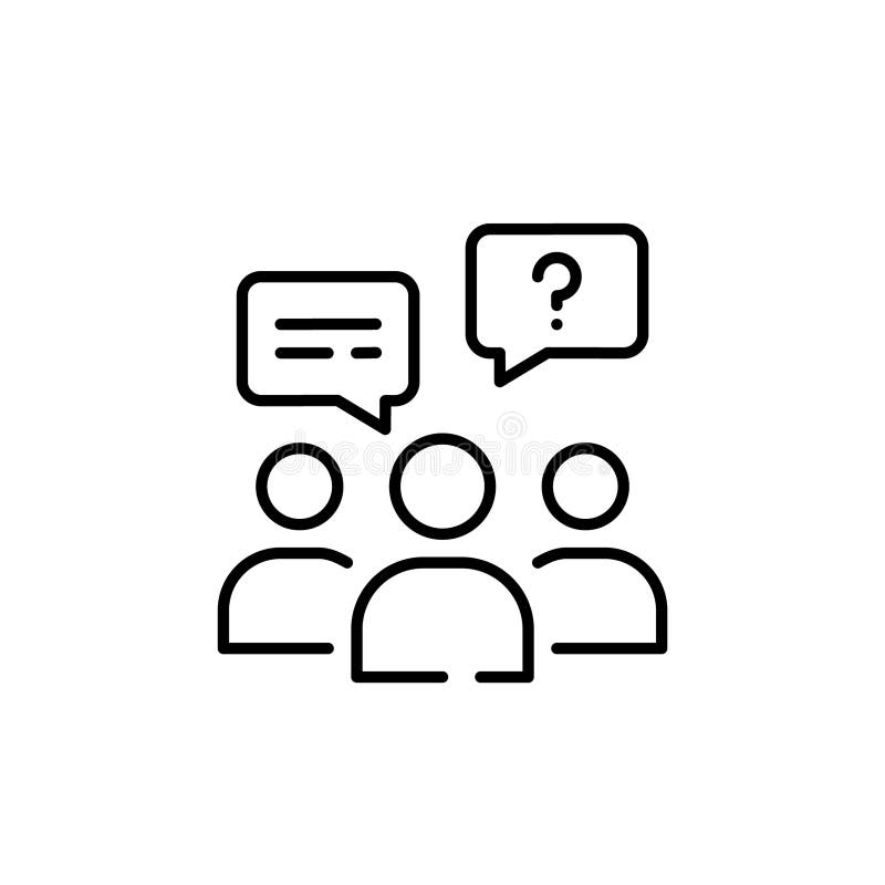 People, Speech Bubbles. Text Message and Question. Digital Discussion ...