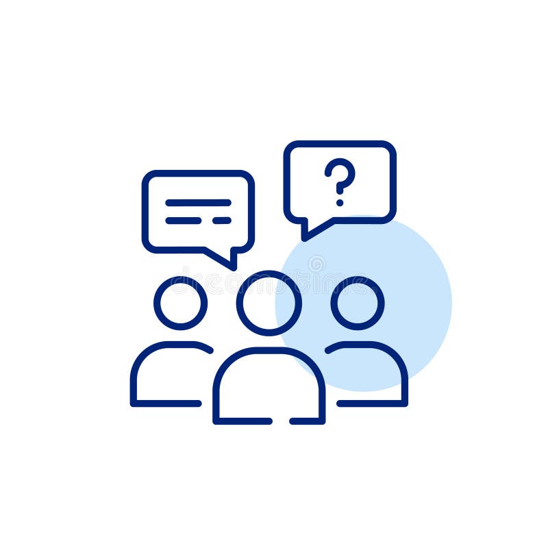 People, Speech Bubbles. Text Message and Question. Digital Discussion ...