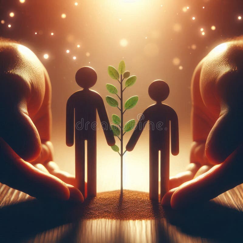 People and the Sprout are Protected by Hands. Stock Photo - Image of ...