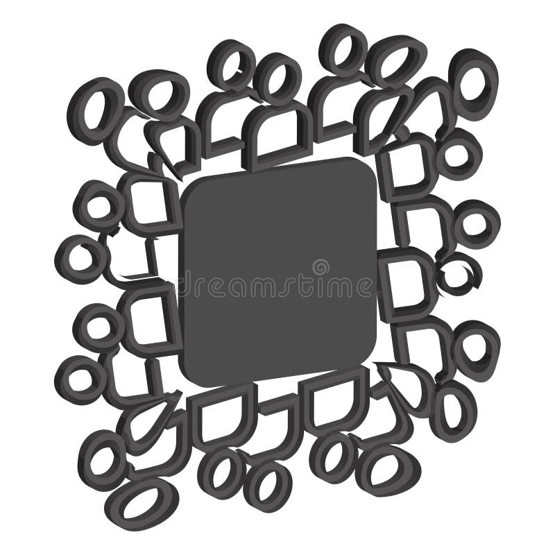 People Square Icon. Group Formation Vector. Community Shape Figure ...
