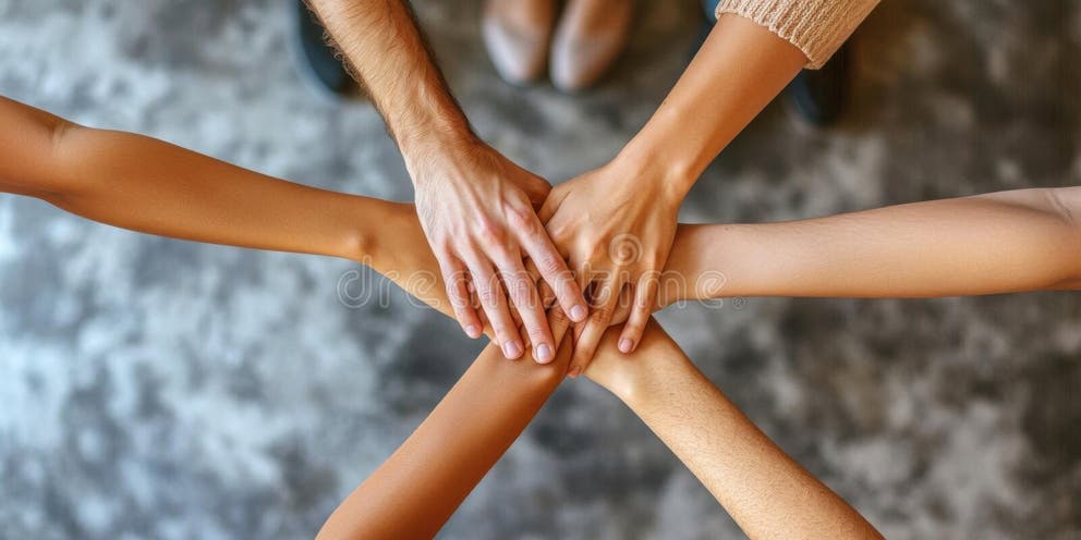 People Stack Hands Together, Showing Unity and Teamwork in Concept ...