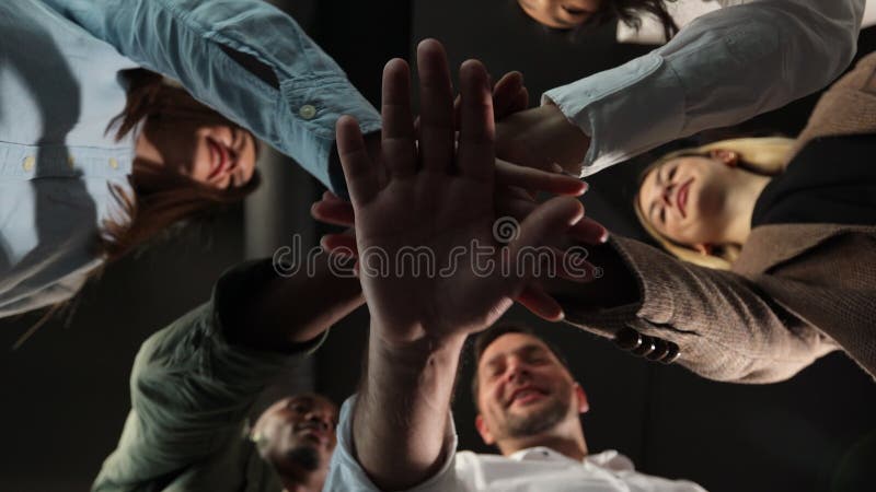 People Stacking Hands Together in Pile, Sales Team Engaged in Corporate ...