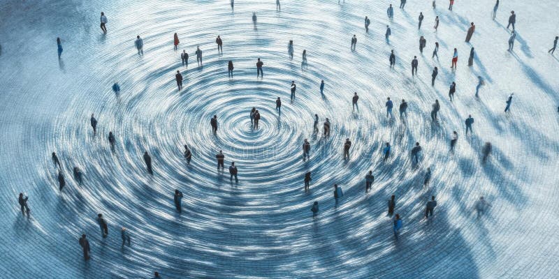 People Stand in a Concentric Pattern, Social Interaction and Group ...