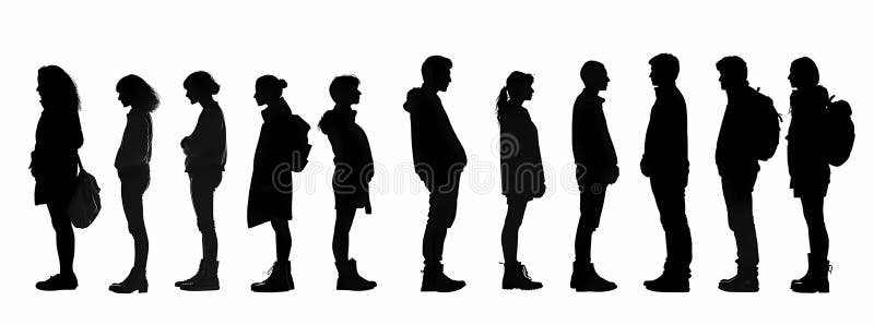 Queue Silhouette Stock Illustrations – 1,118 Queue Silhouette Stock ...