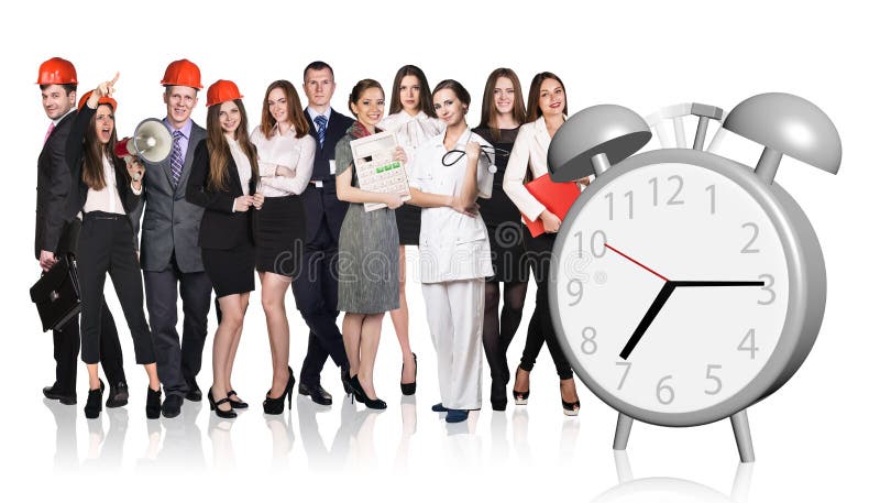 People Stand Near Alarm Clock Stock Photo - Image of alert, gray: 61793436
