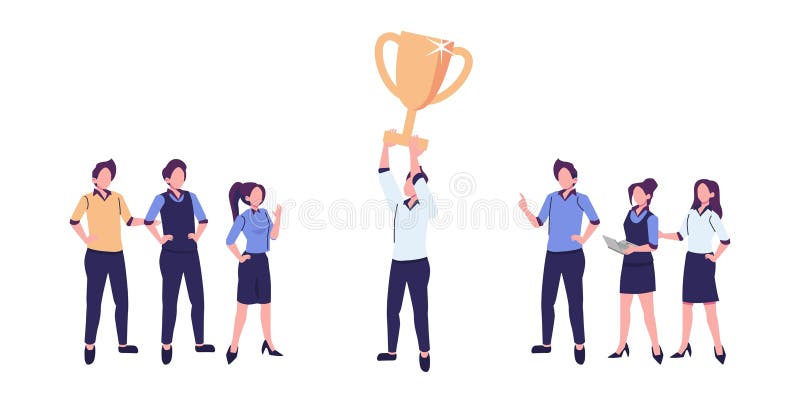 People Stand on the Podium First, Second and Third Place. Best Score ...