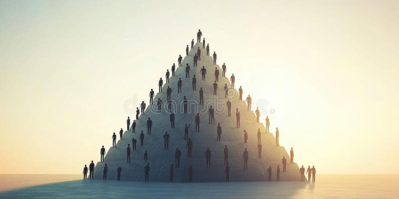 People Stand on Pyramid, Achieving Together Toward Success and ...