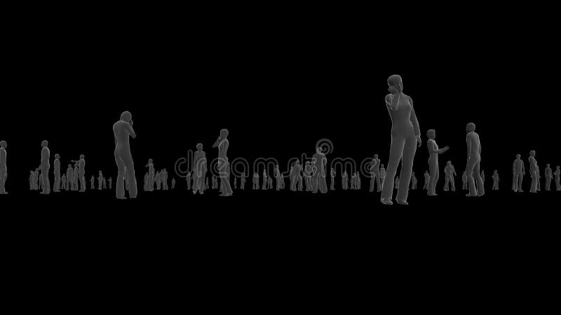 People Stand X Ray Back Back 3d Stock Illustration - Illustration of ...