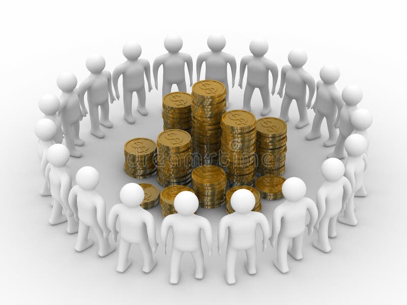 People Standing Around of Money Stock Illustration - Illustration of ...