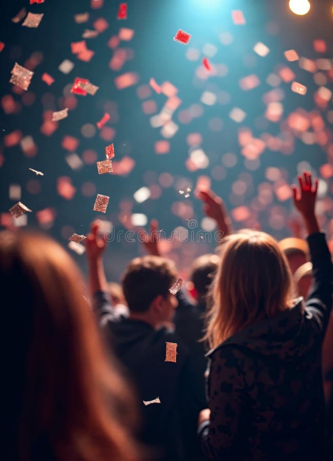 People are Standing in a Crowd with Their Hands Up in the Air and ...