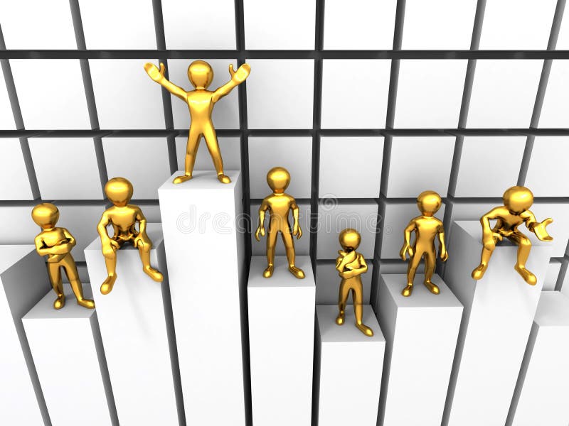 People Standing on Different Levels of the Chart Stock Illustration ...