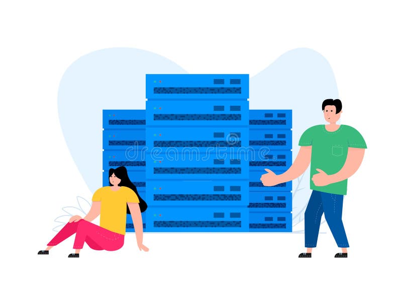 People are Standing Near the Data Center. Servers, Big Data. Stock ...