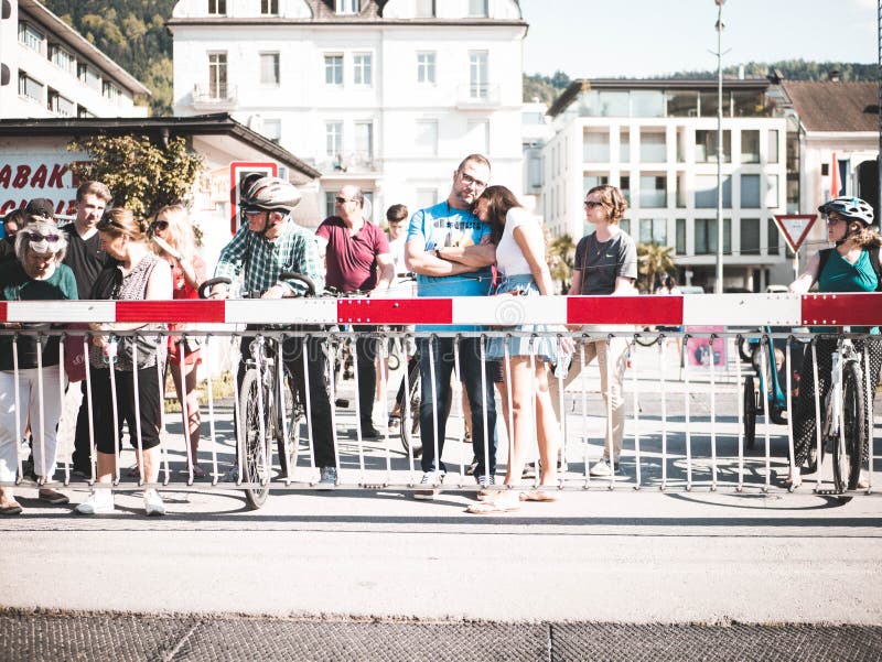 People Standing Near Handrail Stock Photo - Image of rails, gate: 116371200