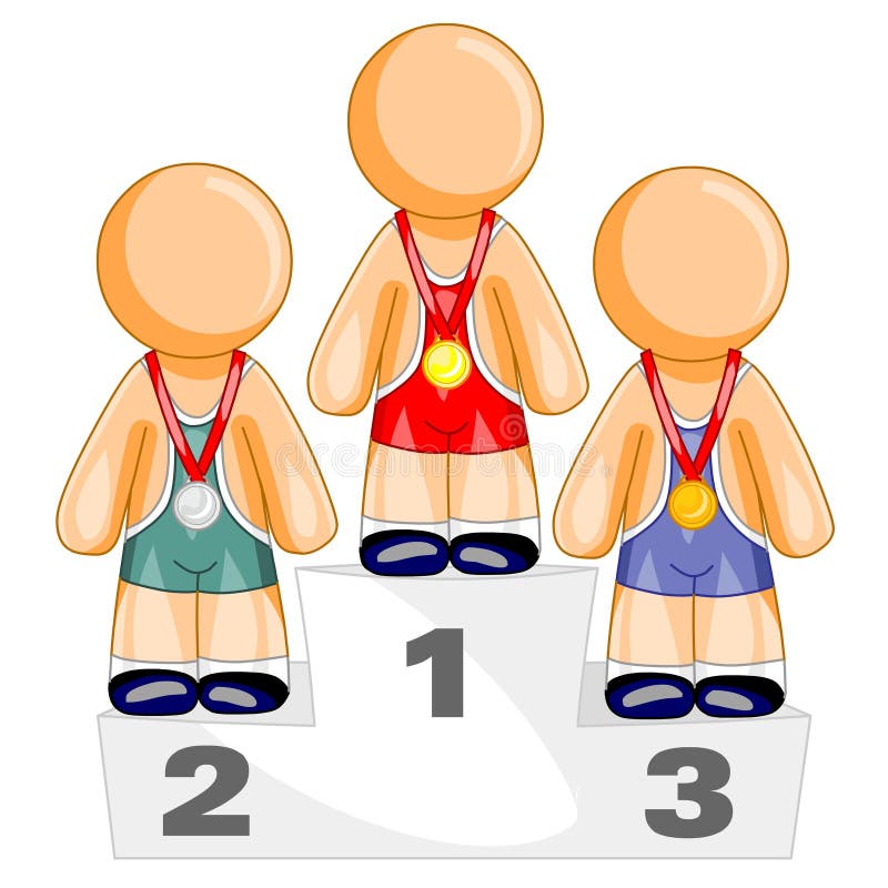 People are Standing on Olympic Podium Stock Illustration - Illustration ...