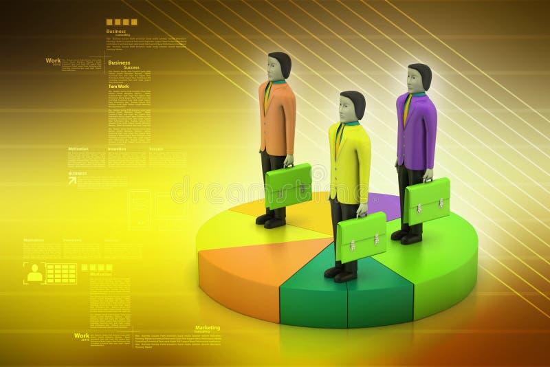 People standing pie chart stock illustration. Illustration of team ...