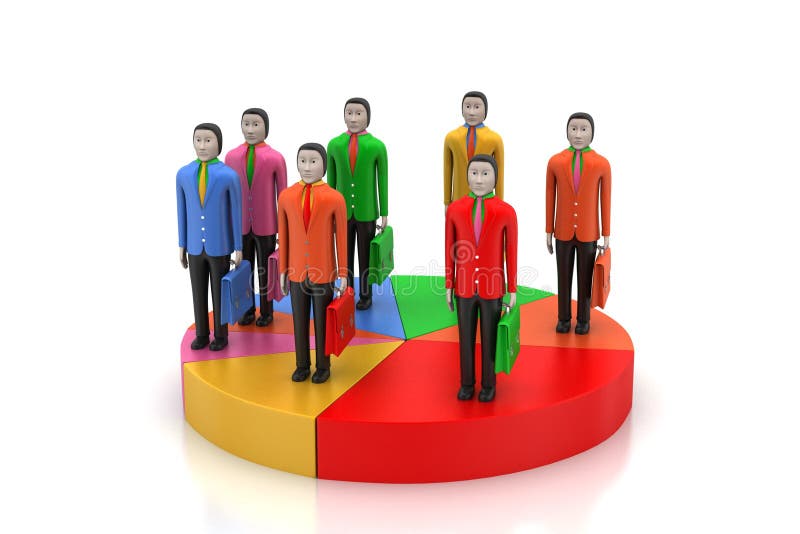 People standing pie chart stock illustration. Illustration of human ...