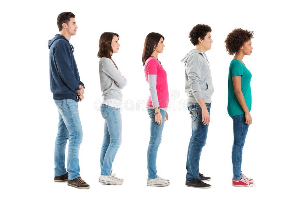 People Standing in a Row stock photo. Image of person - 29638820
