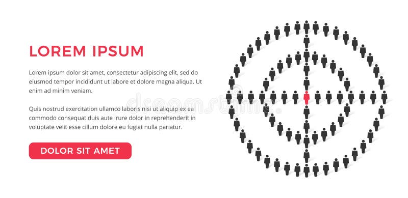 People Standing in the Shape of Target Stock Vector - Illustration of ...