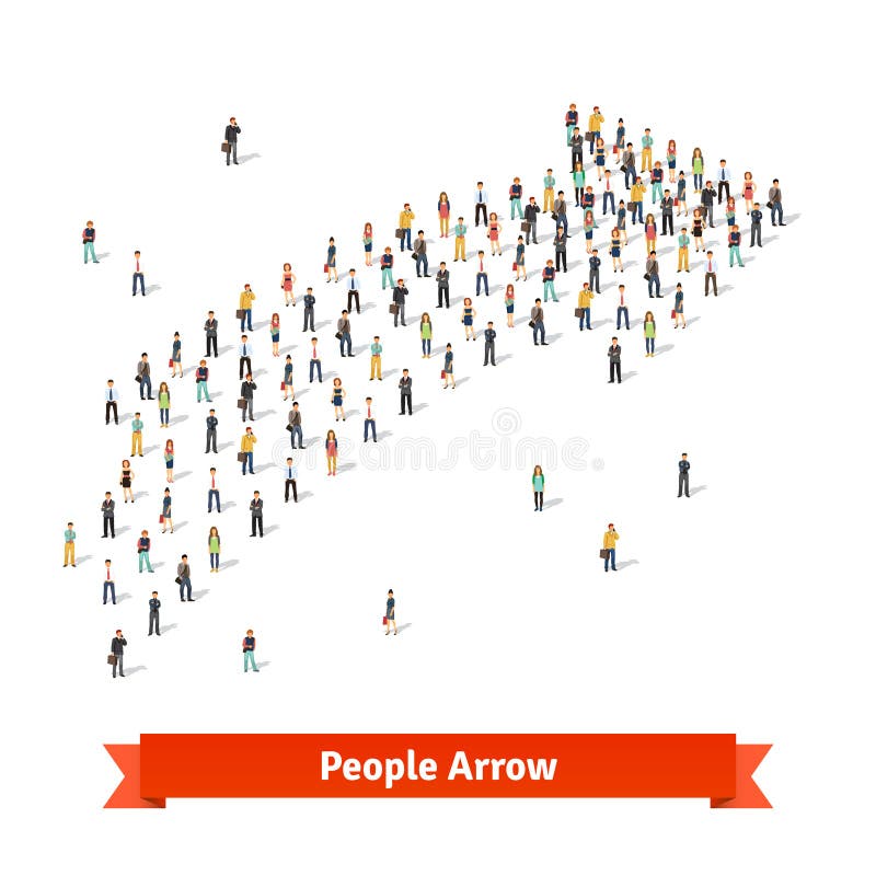 Large Group People Arrow Stock Illustrations – 1,008 Large Group People ...