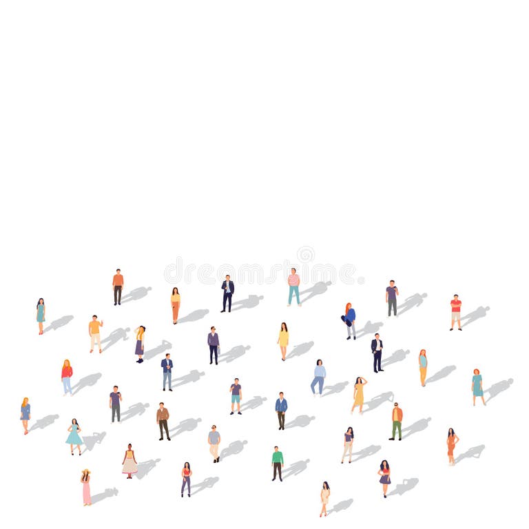 People Standing Top View on White Background Vector Vector Stock ...