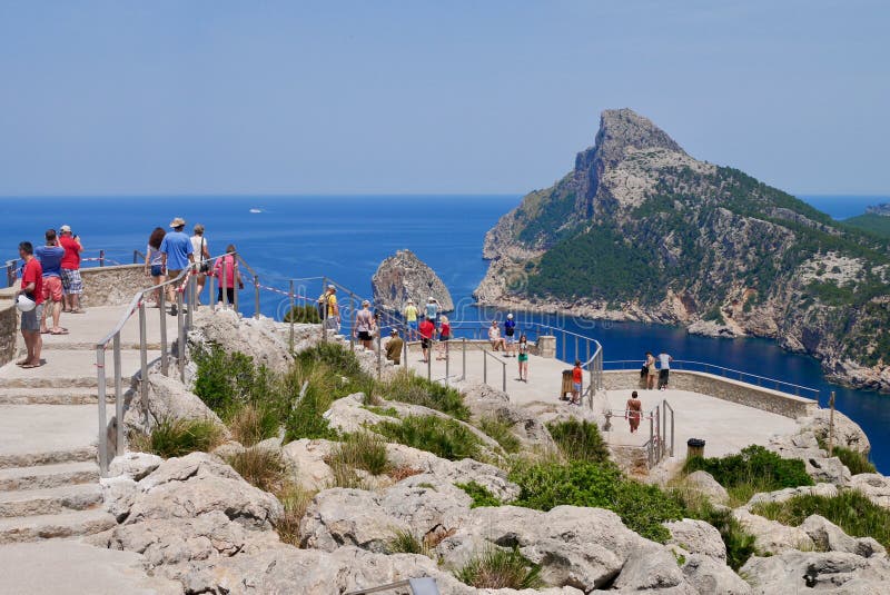 People Standing on View Point Platform at Cap De Formentor. Majorca ...