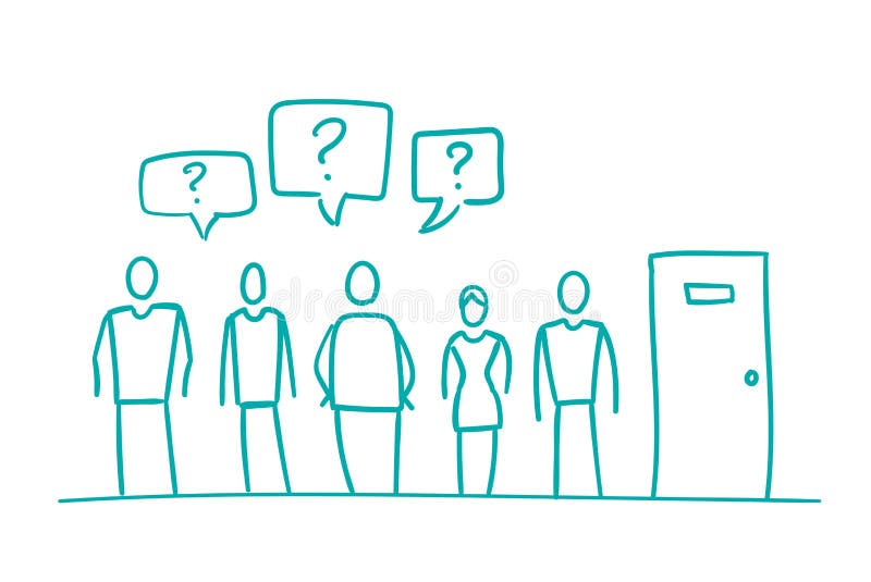 People Standing and Waiting in Line. Humans are Stock Vector ...