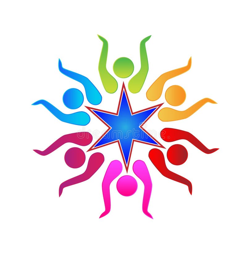 People Star Group Teamwork Vector Stock Vector - Illustration of family ...