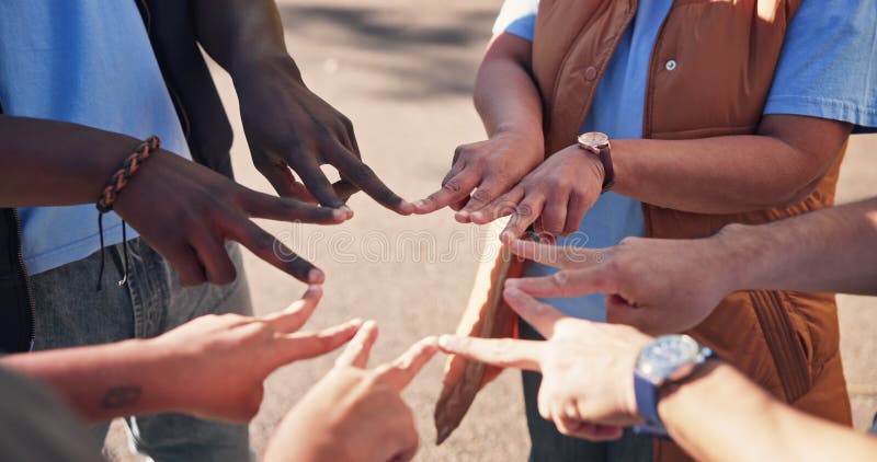 People, Star and Hands in Circle in Outdoor for Support or Community ...