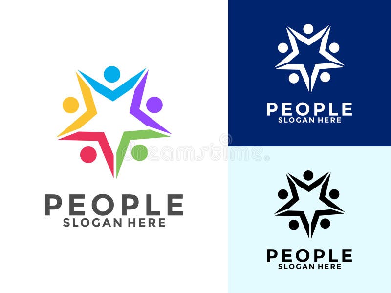 People Logo Design, Human Community Logo Template Stock Vector ...