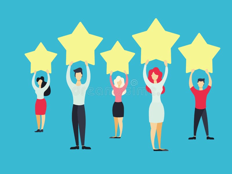 People with stars. stock vector. Illustration of evaluation - 115027330