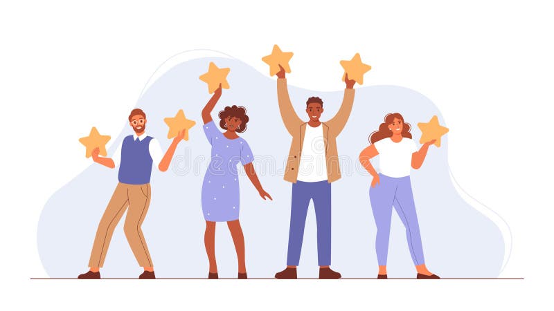People with stars stock vector. Illustration of vote - 251384646