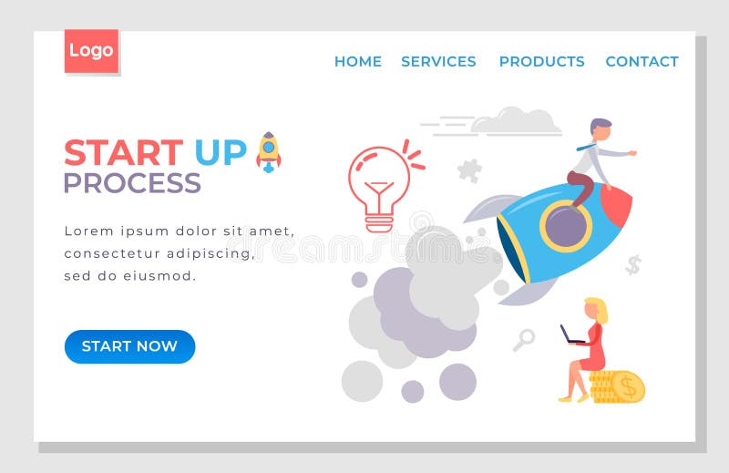 People Start Project, Startup, Launch of Rocket Stock Vector ...