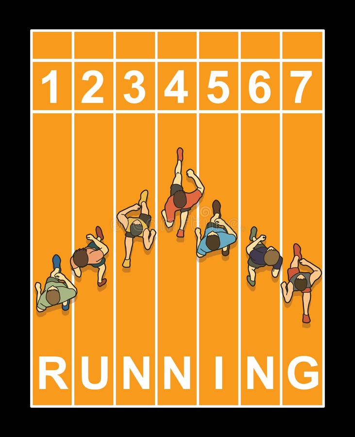 People Start Running Top View Graphic Vector Stock Vector ...