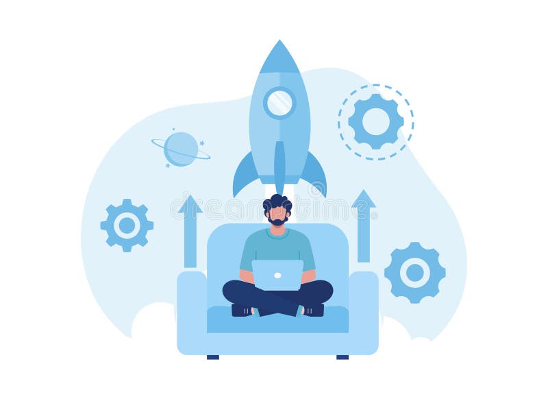 People Starting a Business Project Concept Flat Illustration Stock ...