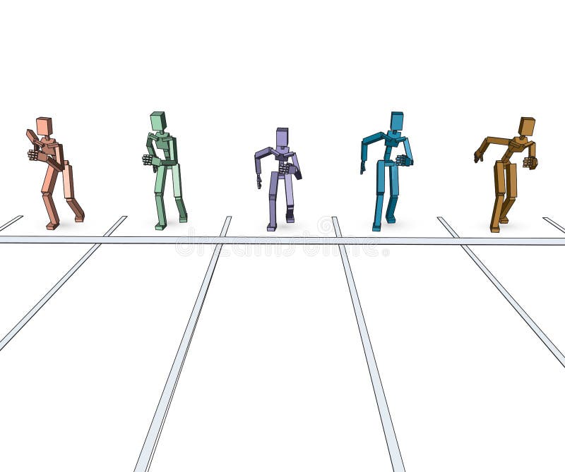 People At The Starting Line Stock Illustration - Illustration of crowd ...