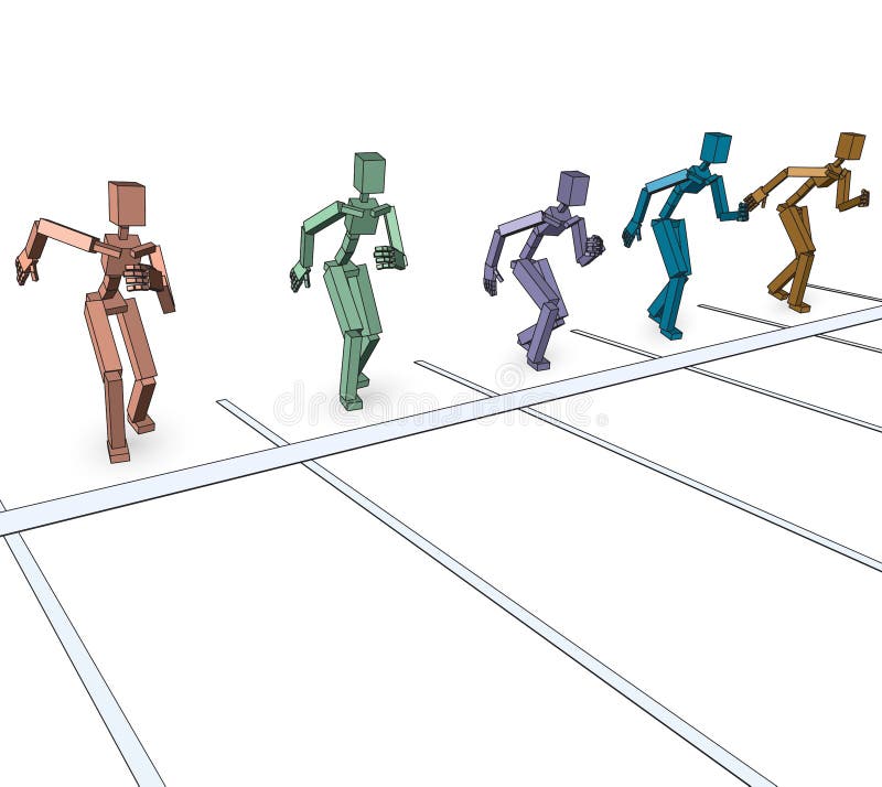 People At The Starting Line Stock Illustration - Illustration of crowd ...