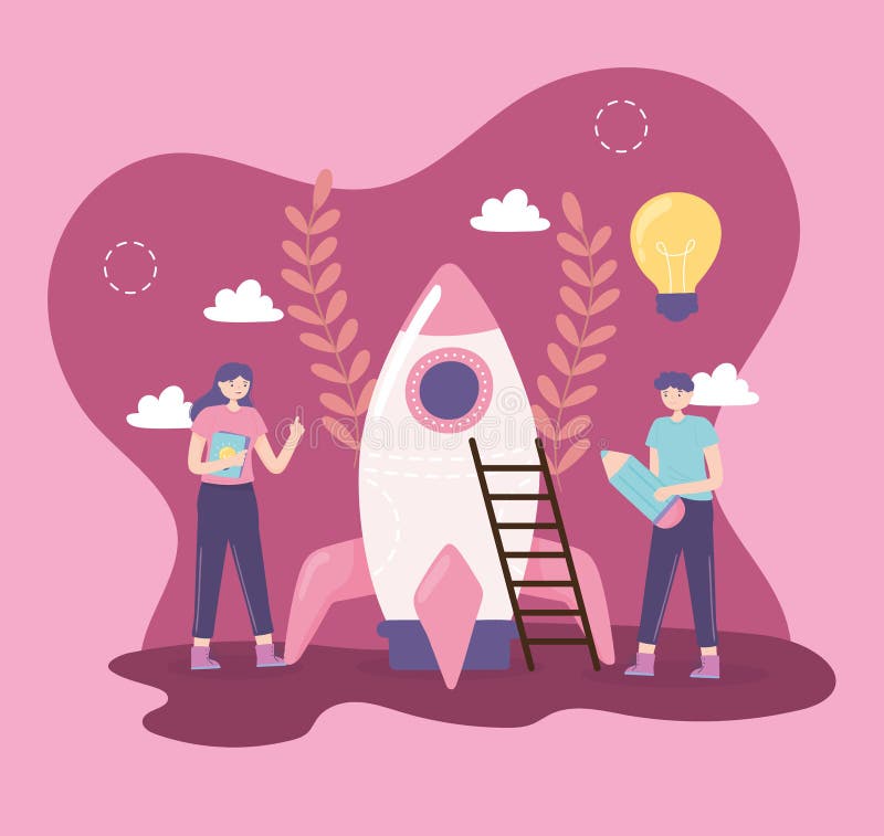 People Startup Team Working Stock Vector - Illustration of support ...