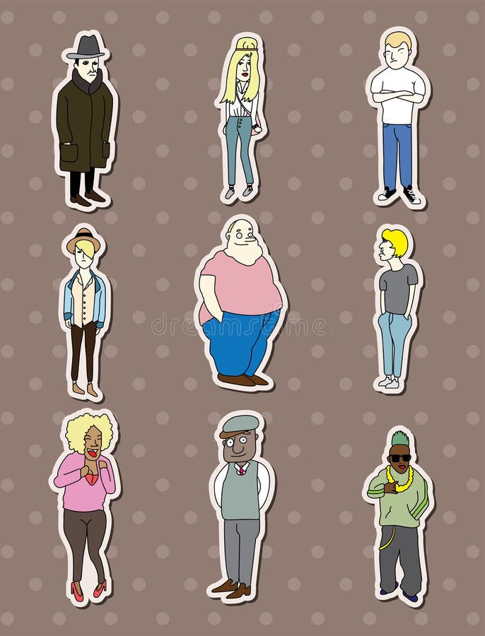 People stickers stock vector. Illustration of lass, family - 24631643